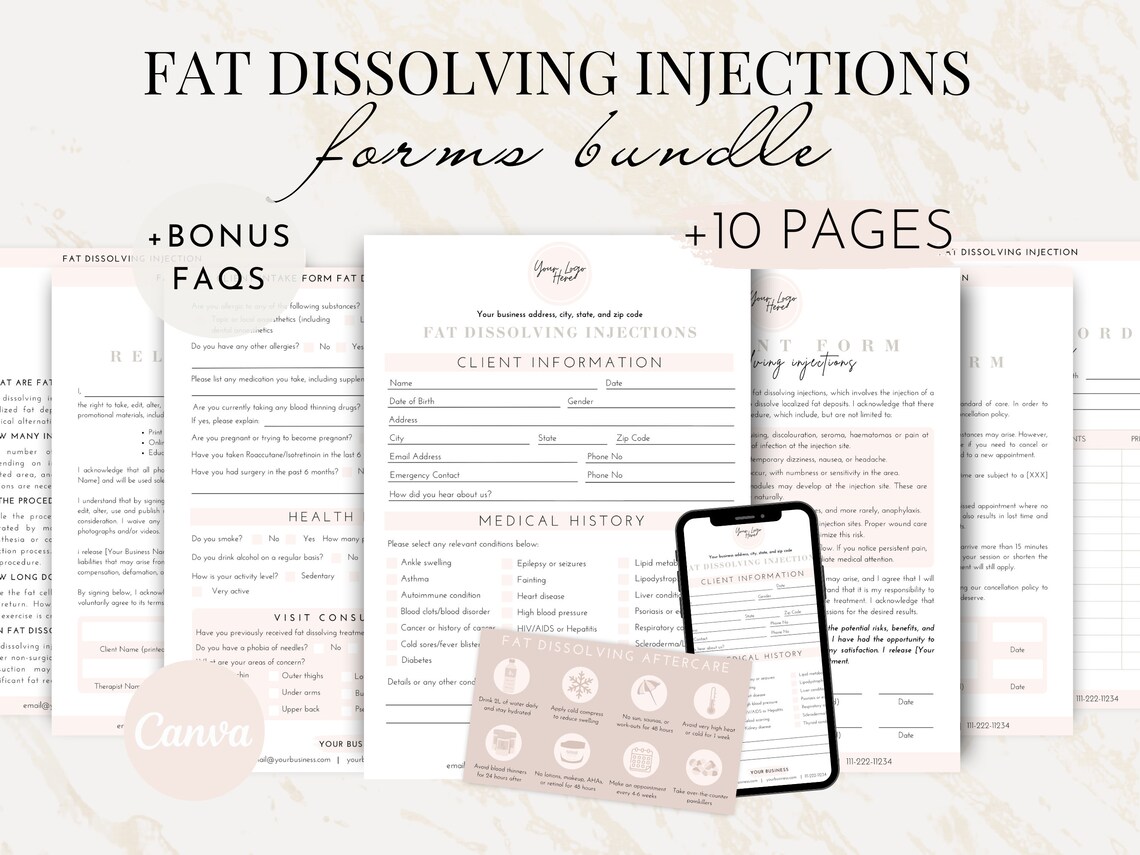 Fat Dissolving Injections Business Form, Fat Dissolving Consent Forms ...