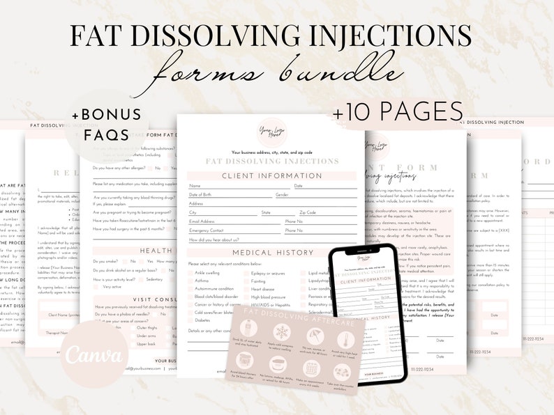 Fat Dissolving Injections Business Form, Fat Dissolving Consent Forms ...