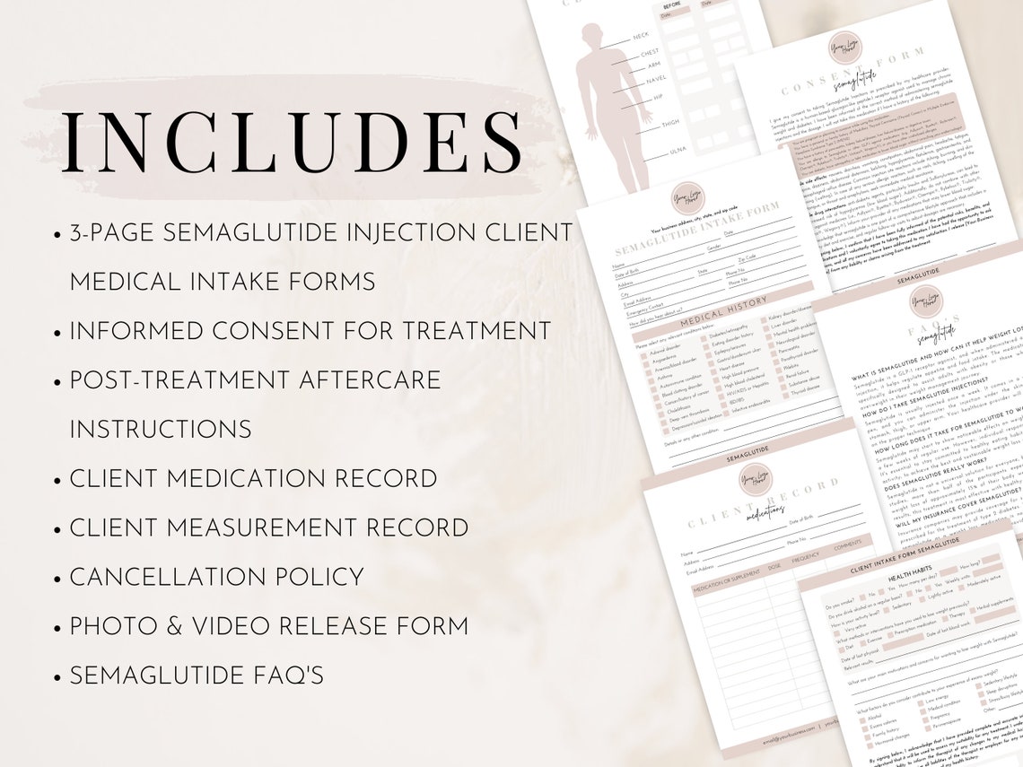 Editable Semaglutide Bundle Forms Template, Weight Loss Business ...