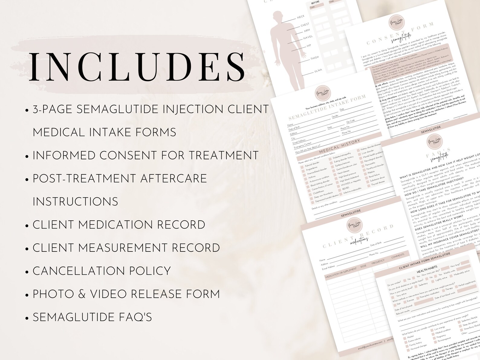 Editable Semaglutide Bundle Forms Template, Weight Loss Business ...