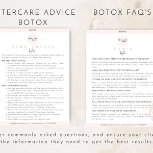 Editable Botox Neurotoxin Consent Intake Form, Botox Pre + Aftercare ...