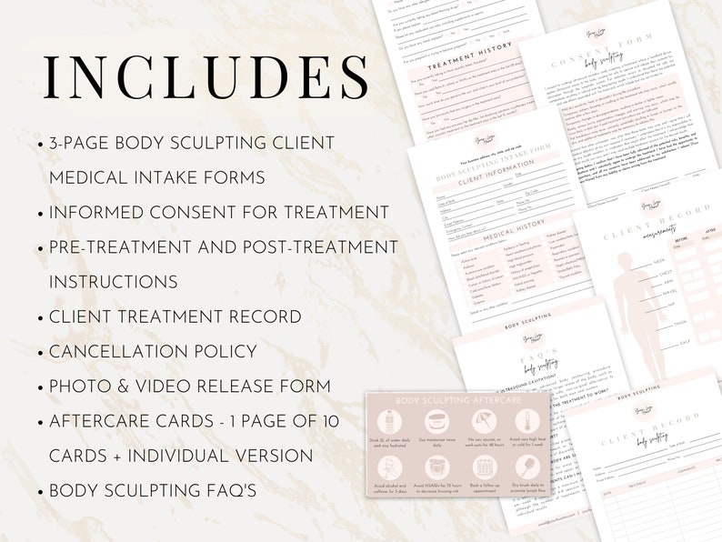 Editable Body Sculpting Ultrasound Cavitation Consent Intake Forms ...