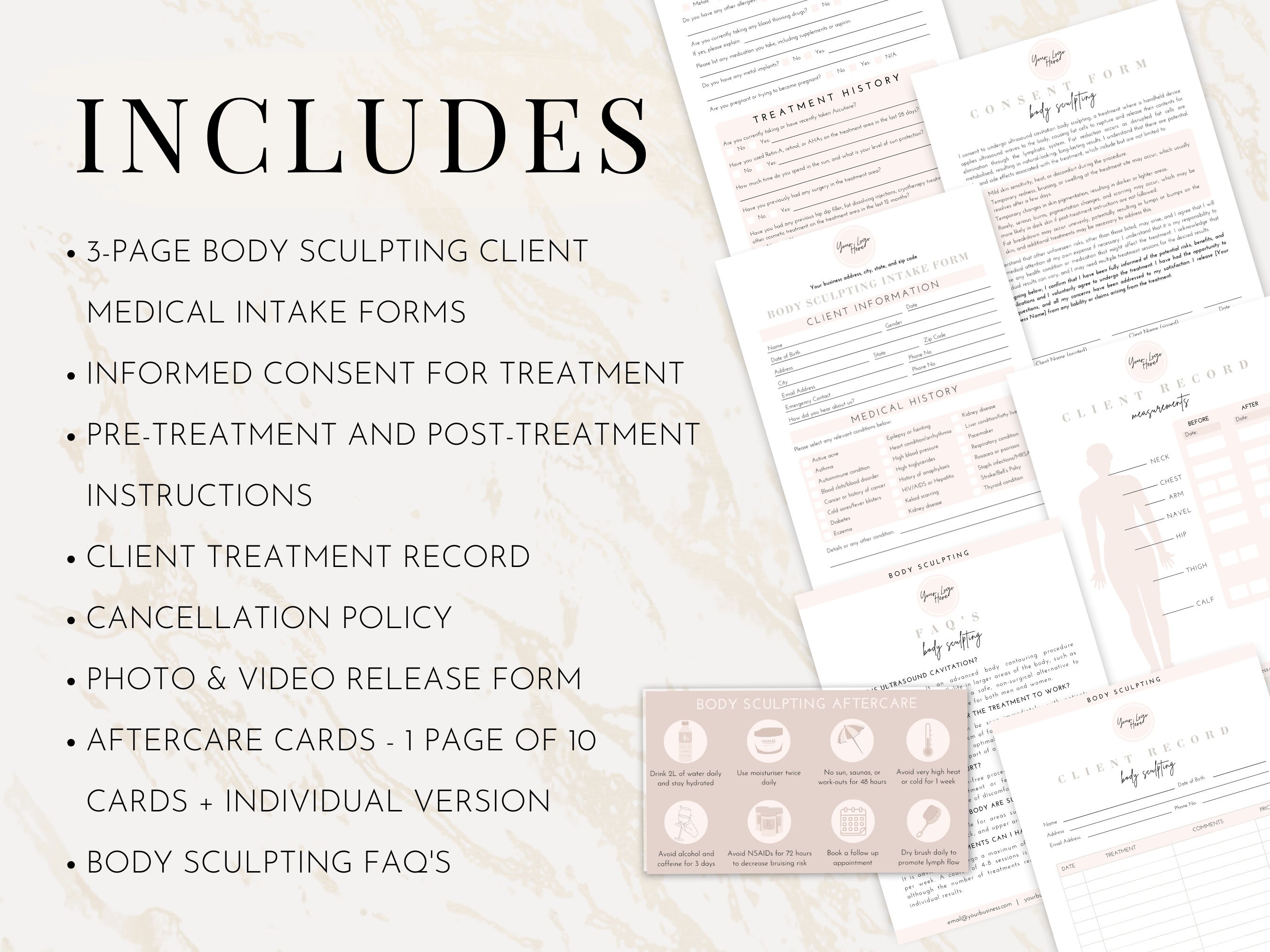 Editable Body Sculpting Ultrasound Cavitation Consent Intake Forms ...