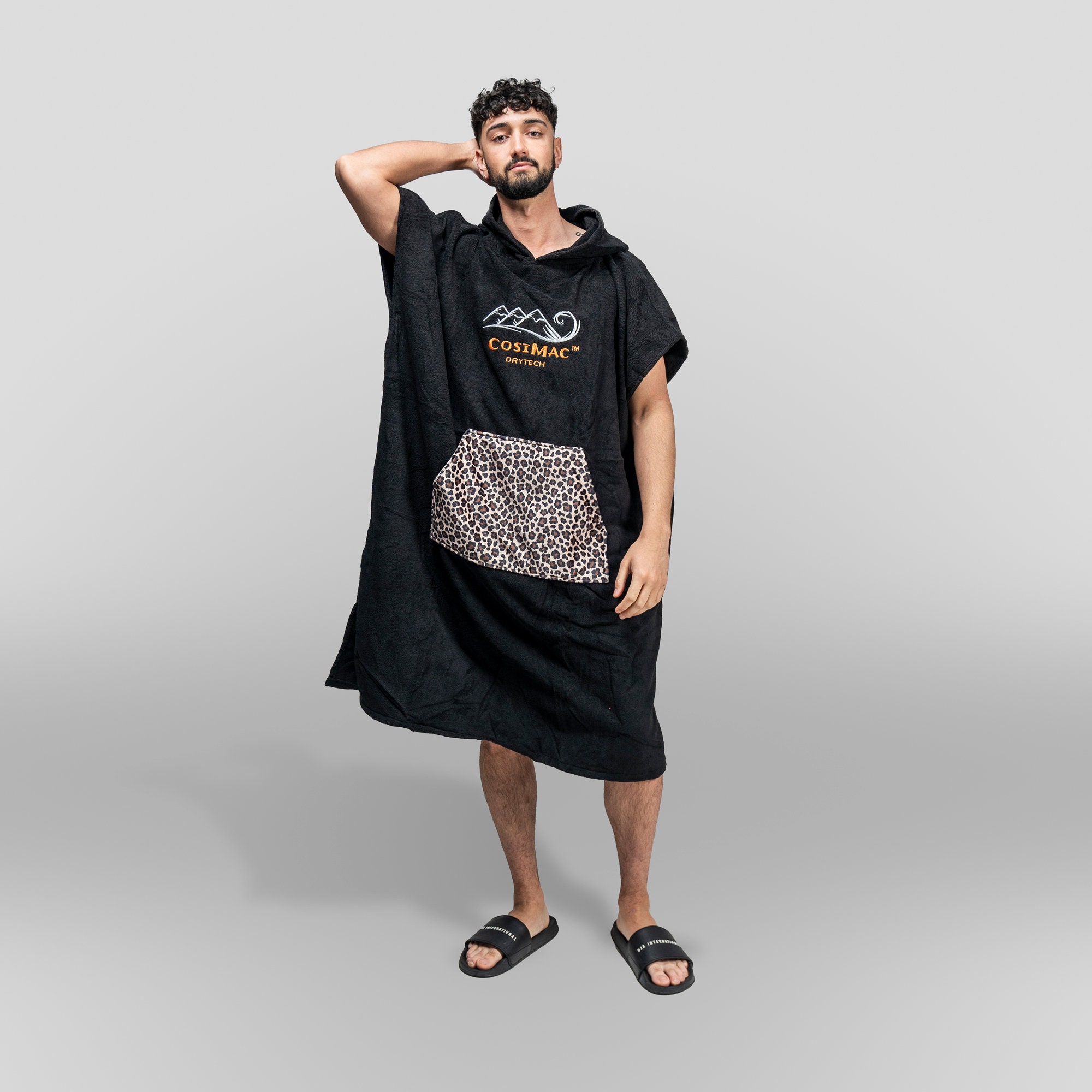 Cosimac Hooded Poncho Towel - Leopard Print - Fast Drying Lightweight ...