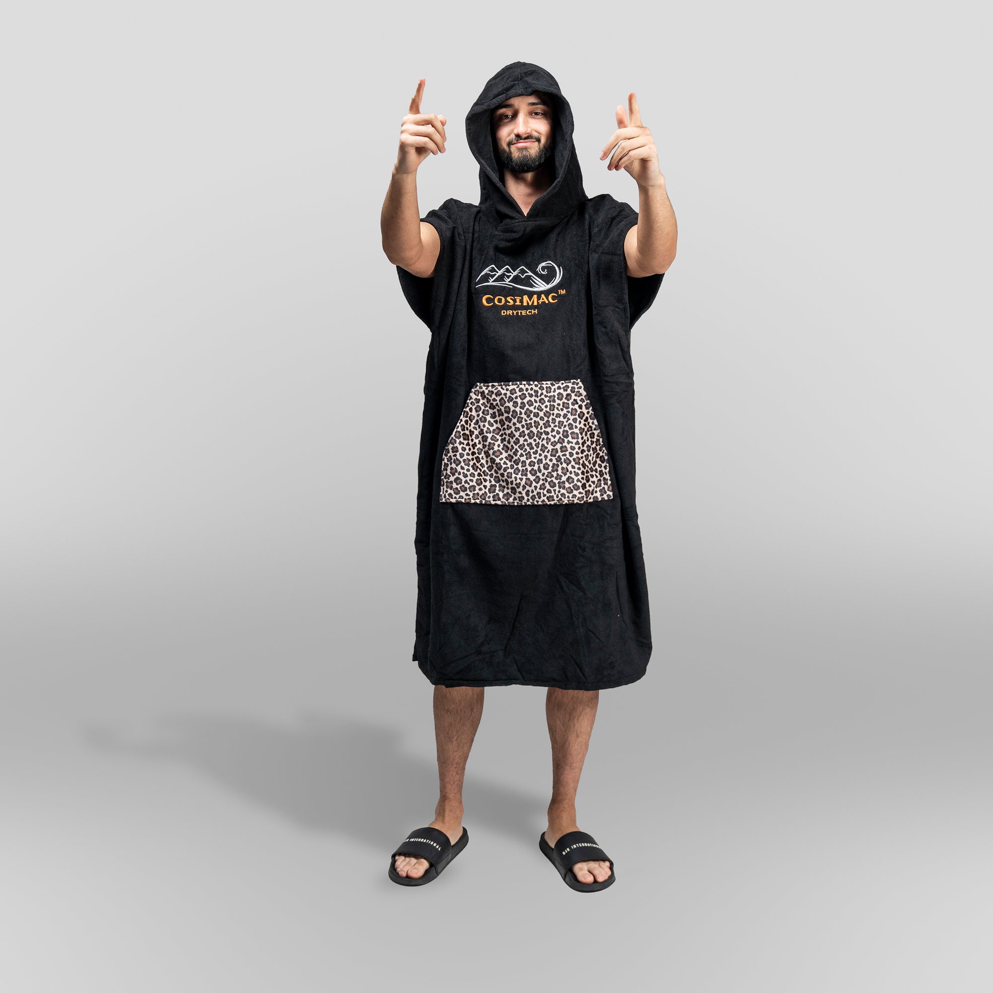 Cosimac Hooded Poncho Towel - Leopard Print - Fast Drying Lightweight ...