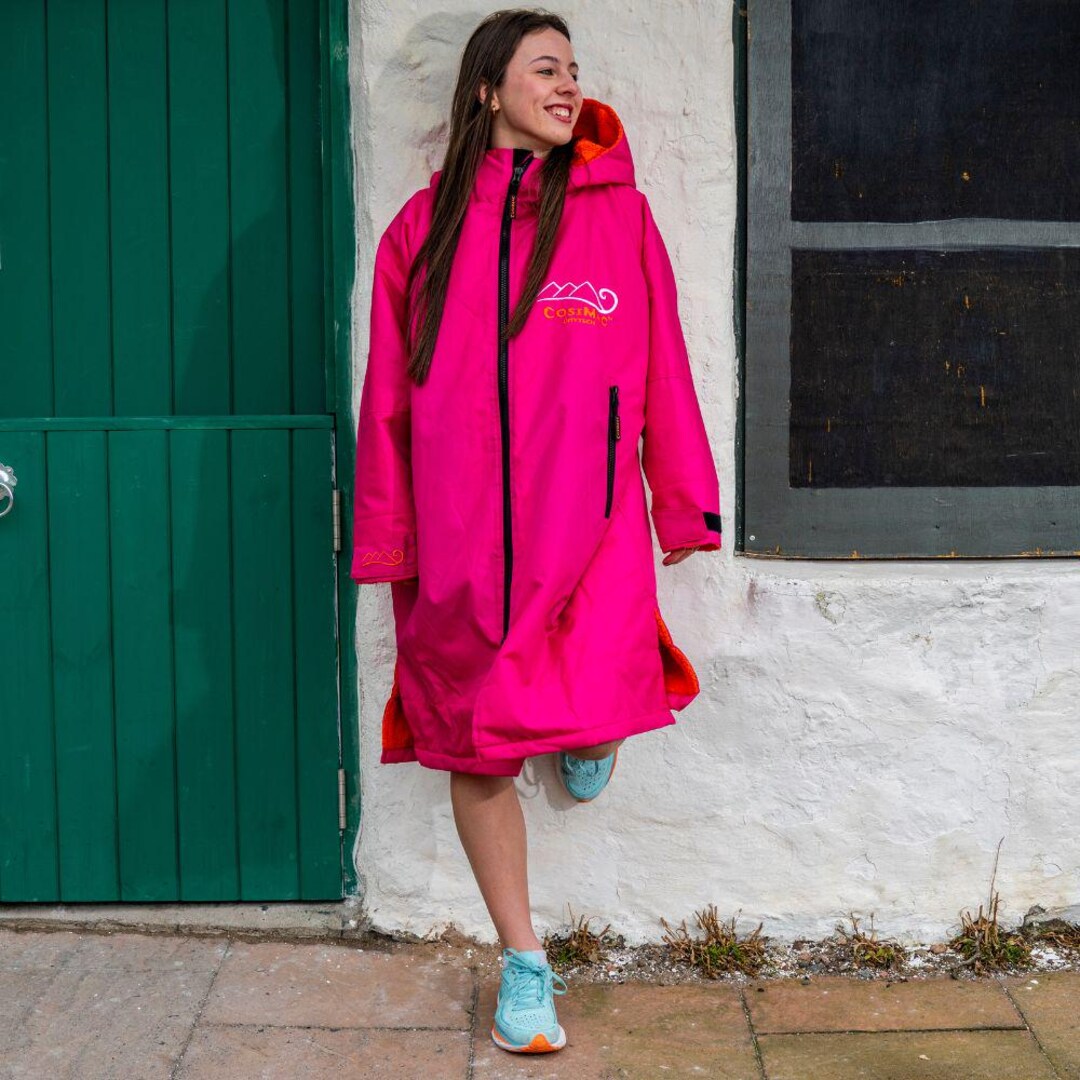 Waterproof Fleece Lined Changing Robe | Cosimac, Pink & Orange - Etsy