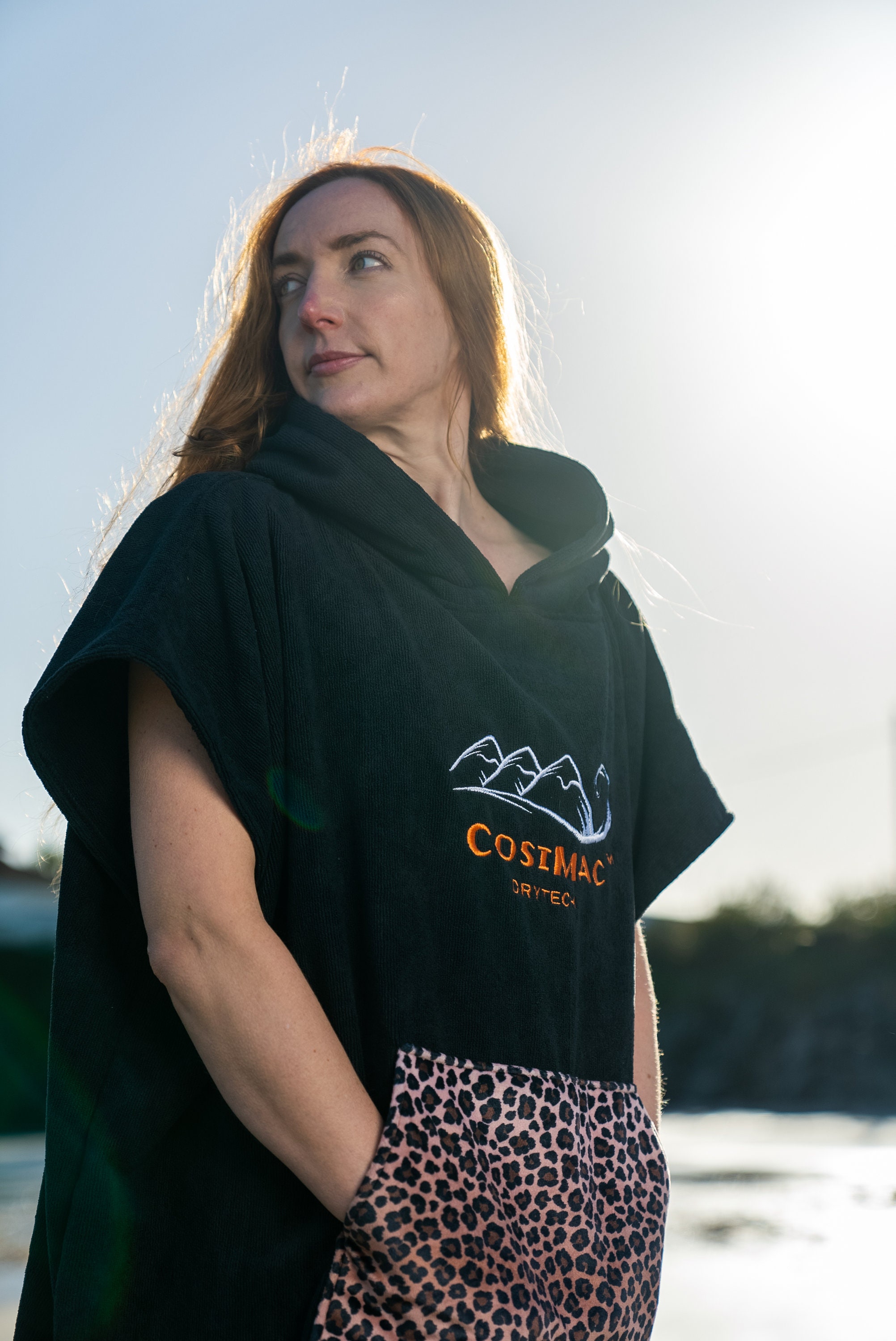 Cosimac Hooded Poncho Towel - Leopard Print - Fast Drying Lightweight ...