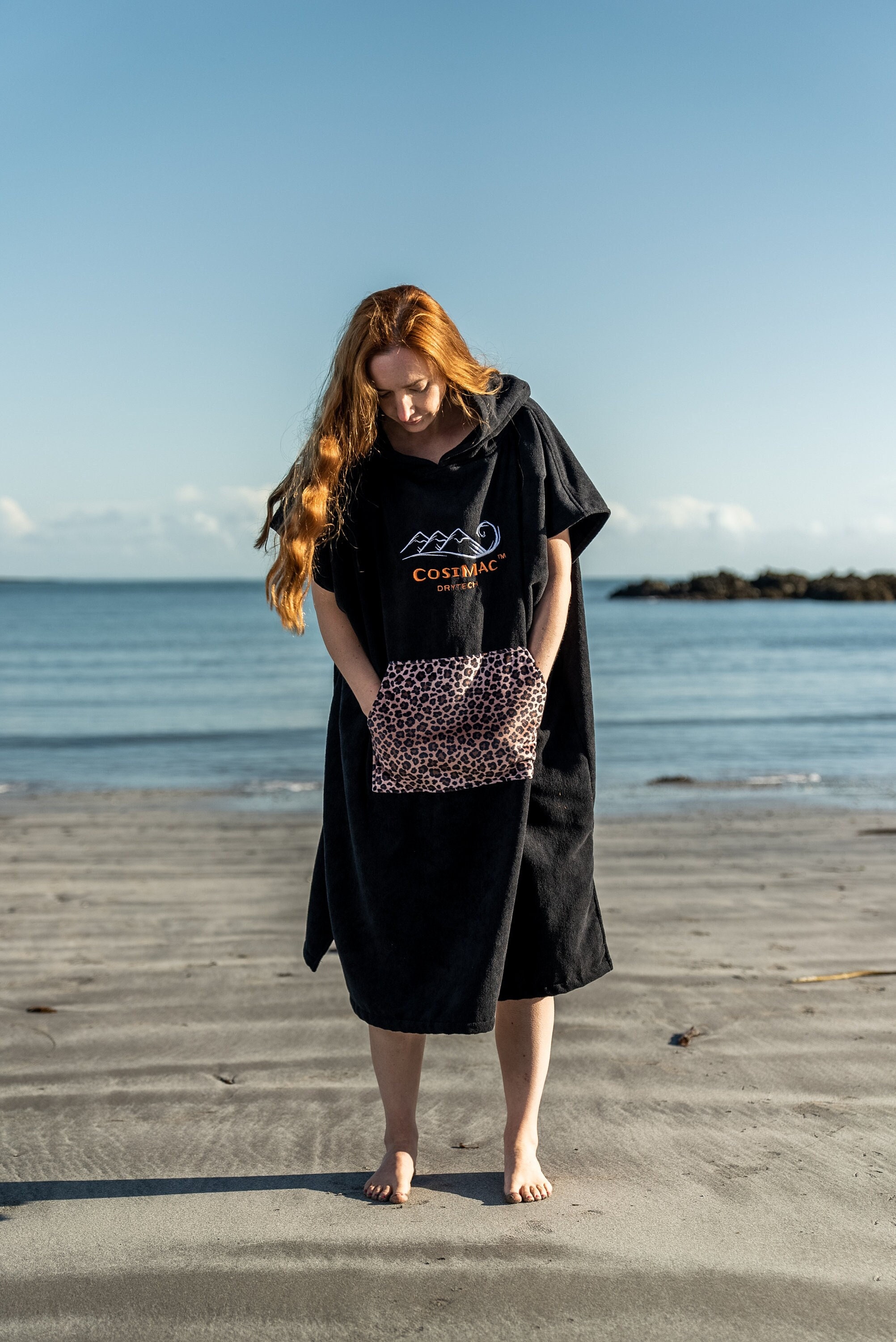 Cosimac Hooded Poncho Towel Leopard Print Fast Drying Lightweight Beach ...