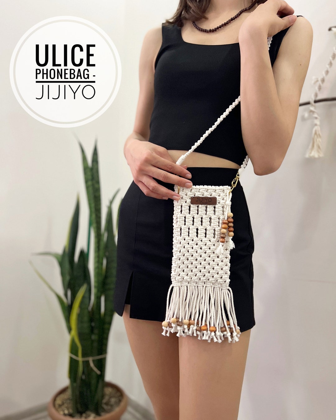 Macrame Phone Bag / Handmade Macrame Purse / Hand-knitted Phone Case ...