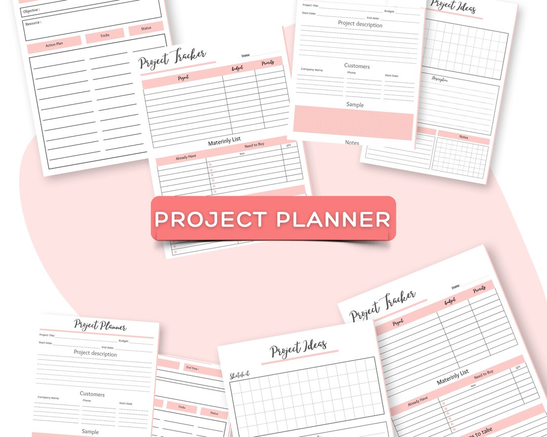Editable & Printable Project Planner - Project Planner - Daily Project ...