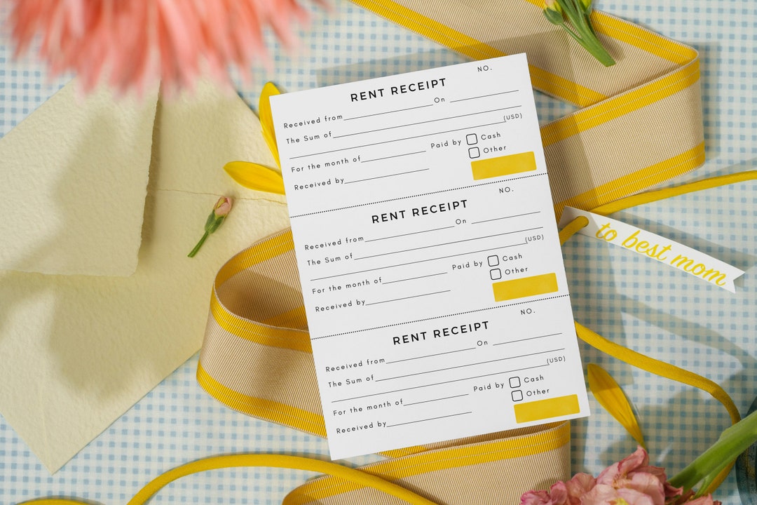 Rent Receipt Template | Editable Rent Receipt Template - Fillable Rent ...