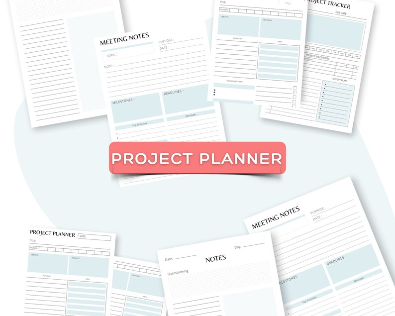 Printable & Editable Project Planner - Project Planner - Daily Project ...