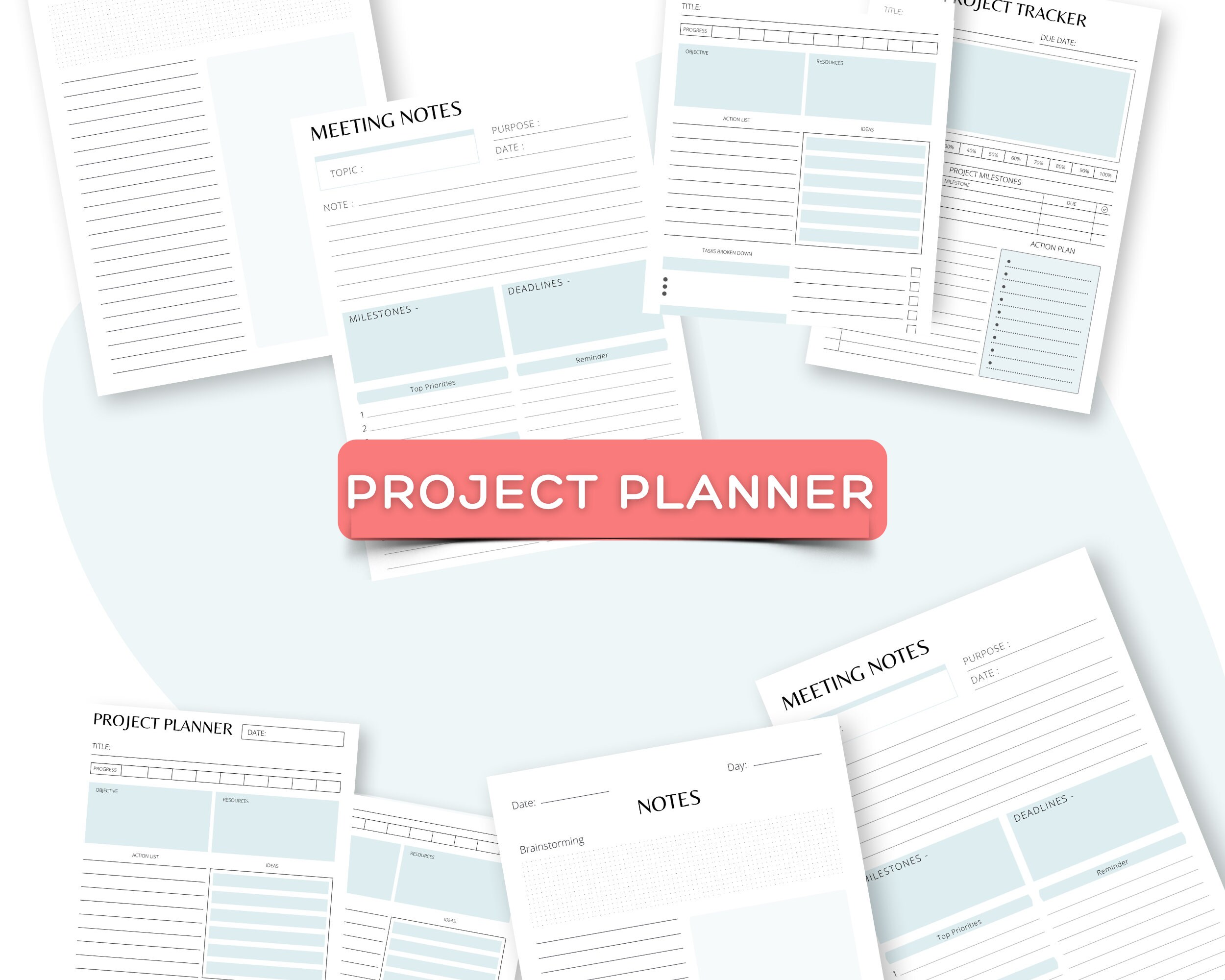 Printable & Editable Project Planner - Project Planner - Daily Project ...