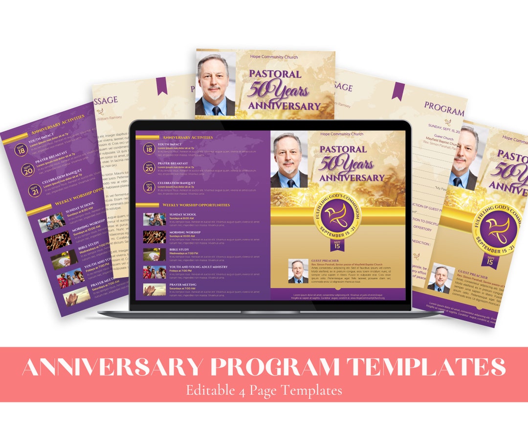Editable Anniversary Program Templates Event Program Templates Birthday ...