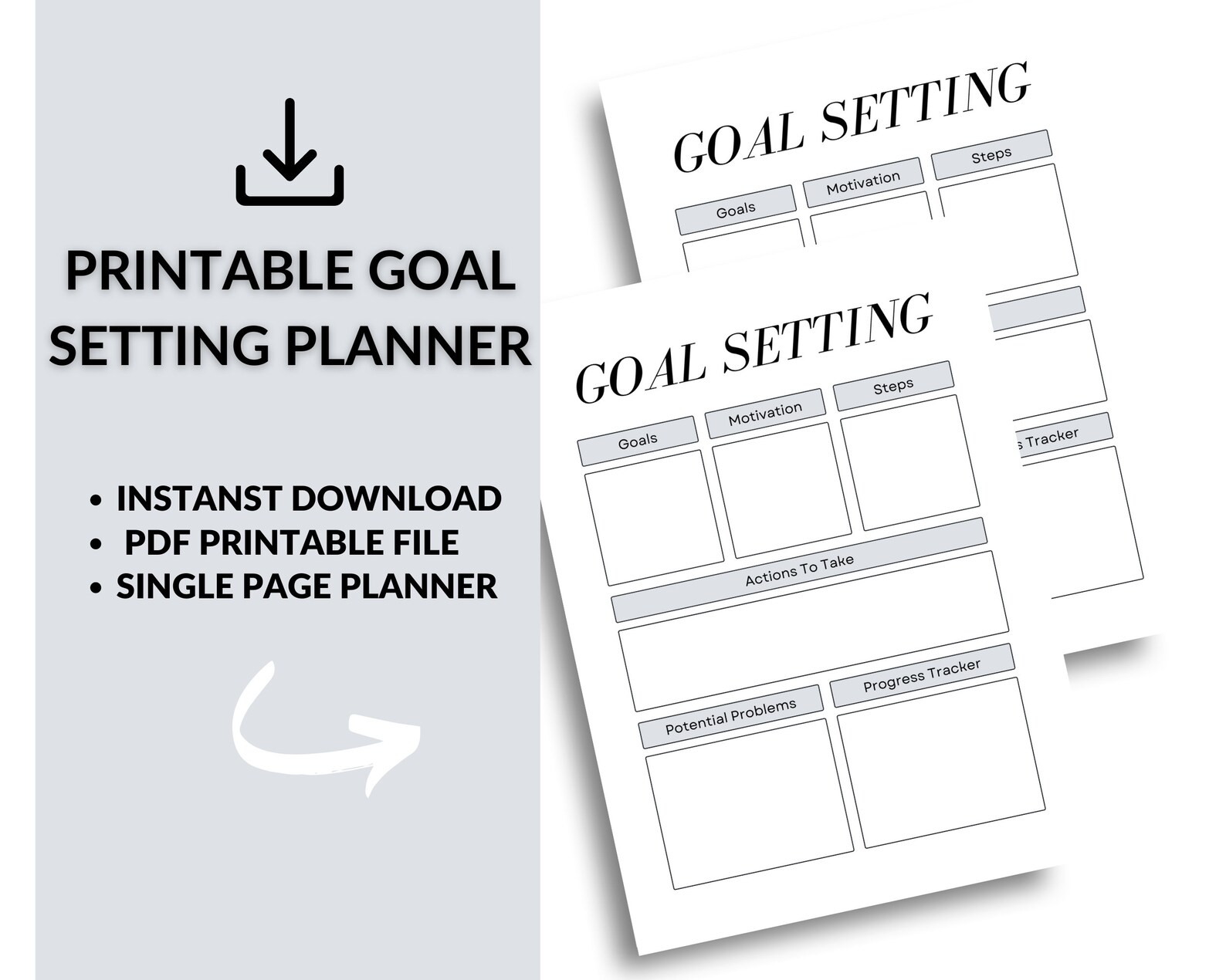 Goal Setting Planner Printable Template - Goal Setting Planner ...
