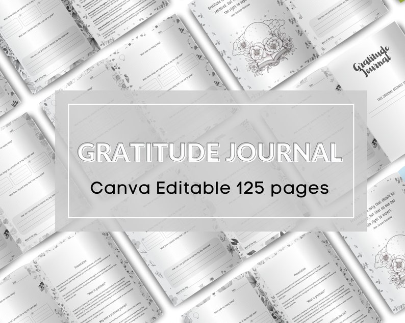 Editable Canva Gratitude Journal - Etsy