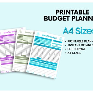 Printable Budget Planner A4 Sizes - Monthly Budget Planner Printable ...
