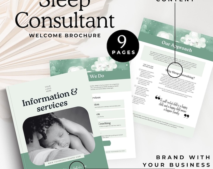 Sleep Consultant Welcome Book, Sleep Consultant Brochure, Sleep Coach ...
