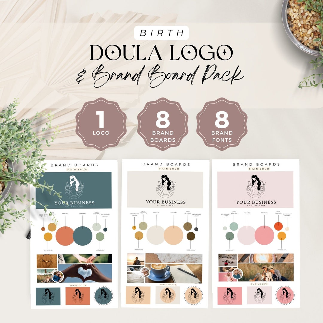 Doula Logo and Brand Board, Branding Kit, Birth Worker Logo, Doula ...