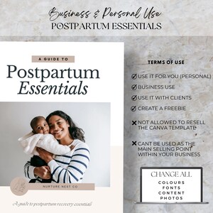Postpartum Recovery Checklist, Postpartum Template, Postpartum Doula ...