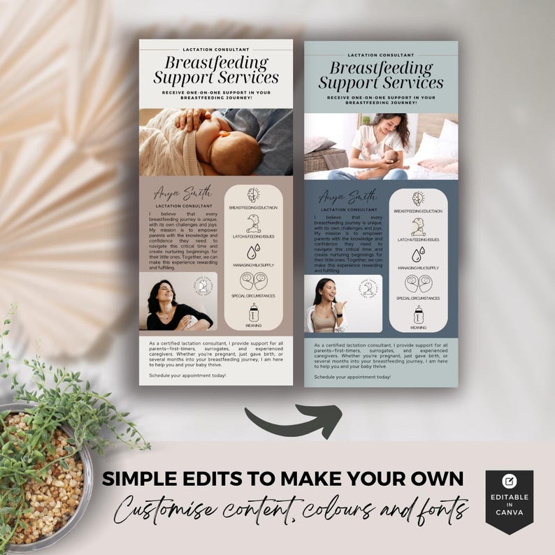 Lactation Consultant Rack Card, Breastfeeding Brochure, Breastfeeding ...