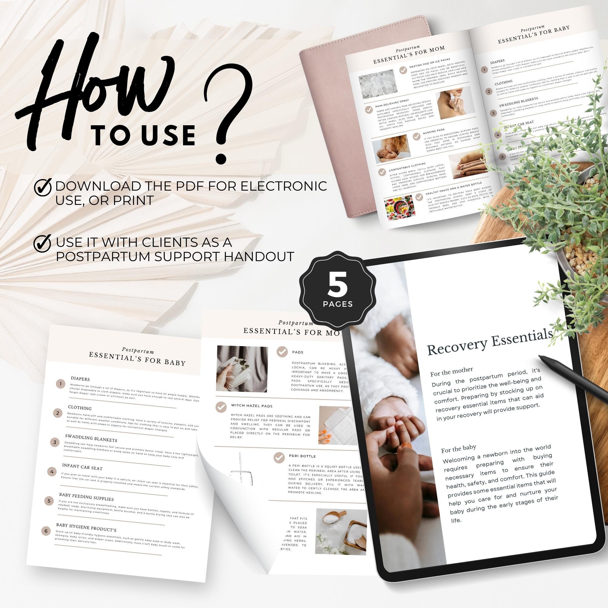 Postpartum Recovery Checklist, Postpartum Template, Postpartum Doula ...