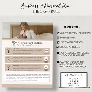 5 5 5 Postpartum Recovery Guide, Postpartum Checklist, Postpartum ...