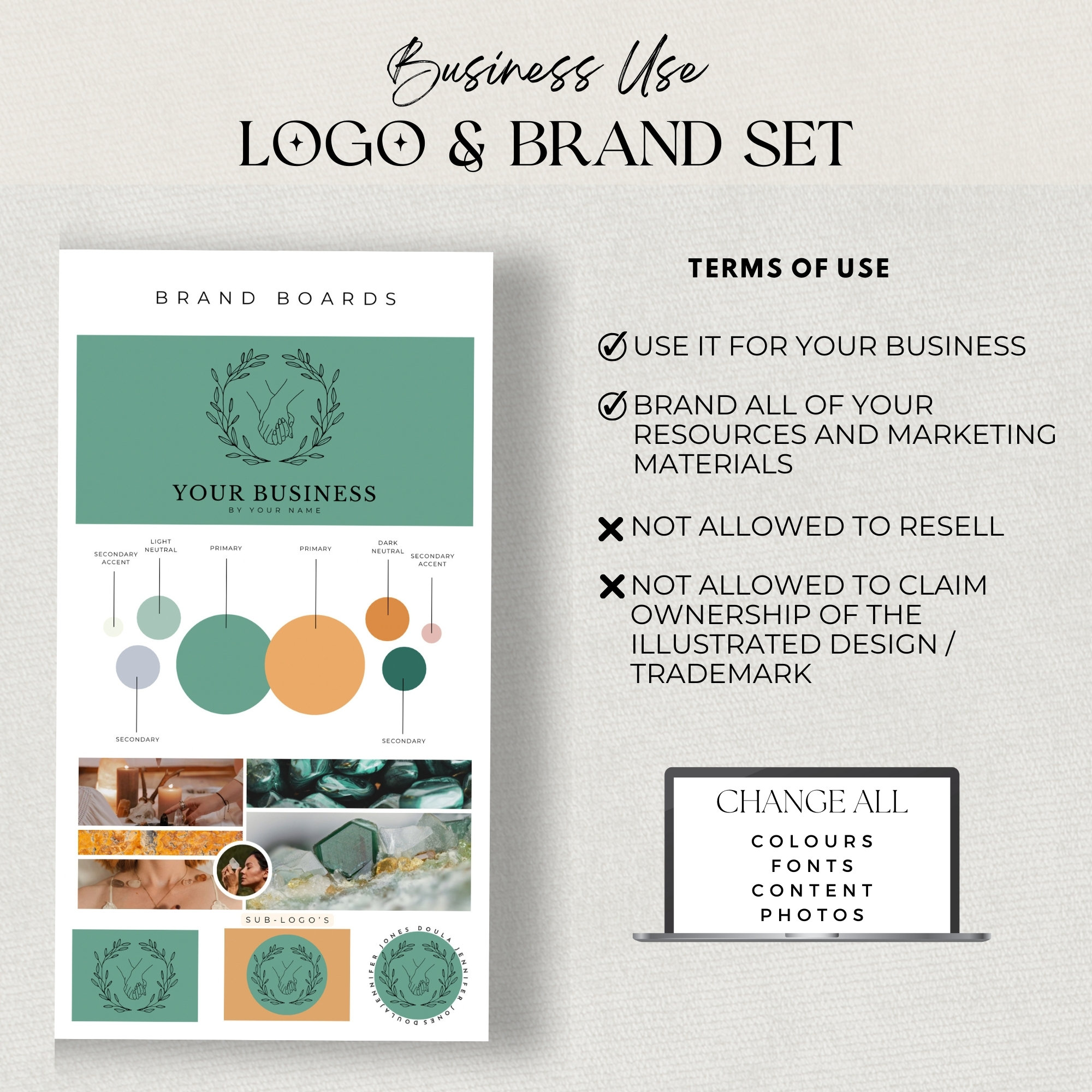 End of Life Doula Logo and Brand Board, Branding Kit, Death Doula Logo ...