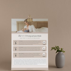 5 5 5 Postpartum Recovery Guide, Postpartum Checklist, Postpartum ...