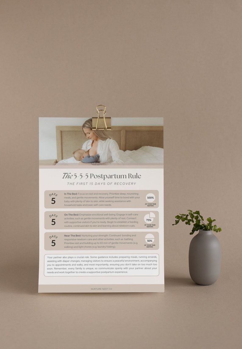 5 5 5 Postpartum Recovery Guide, Postpartum Checklist, Postpartum ...