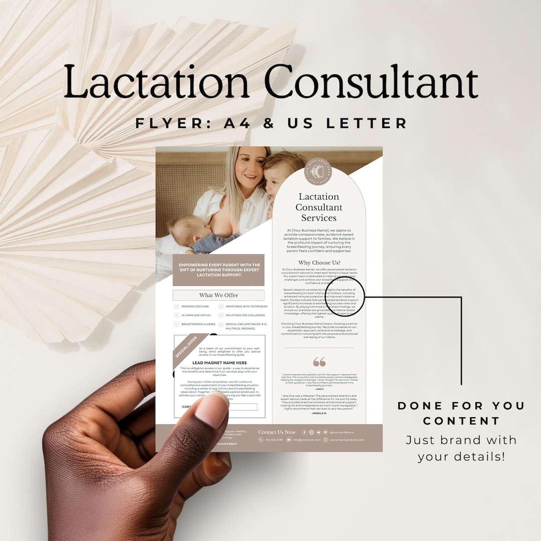 Lactation Consultant Flyer, Breastfeeding Brochure, Breastfeeding ...