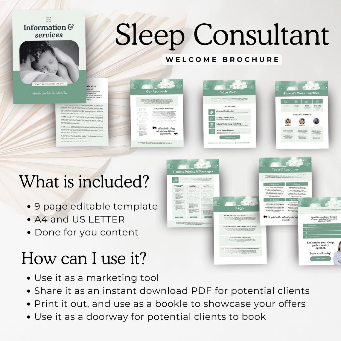 Sleep Consultant Welcome Book, Sleep Consultant Brochure, Sleep Coach ...