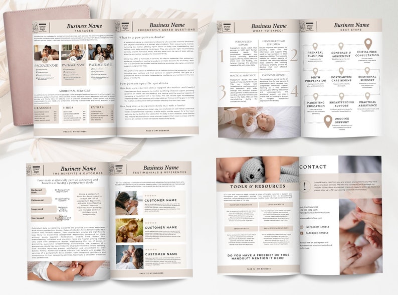 Postpartum Doula Welcome Pack, Postpartum Doula Service Guide ...