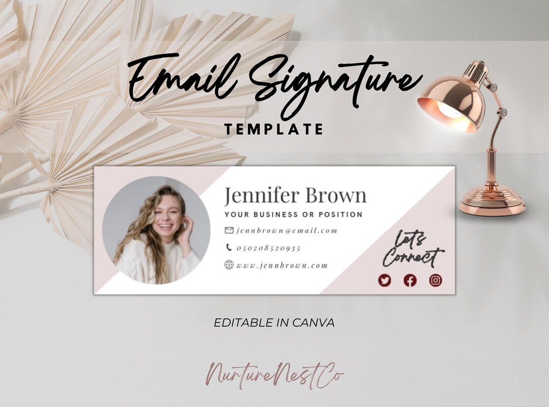Email Signature Template, Email With Logo & Photo, Canva Signature ...