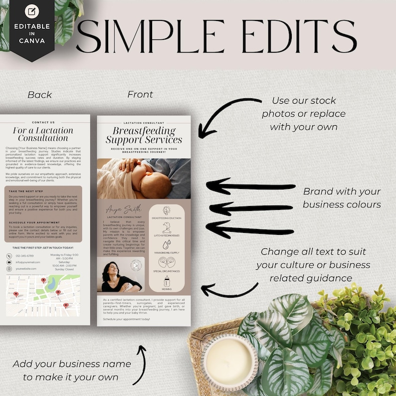 Lactation Consultant Rack Card, Breastfeeding Brochure, Breastfeeding ...