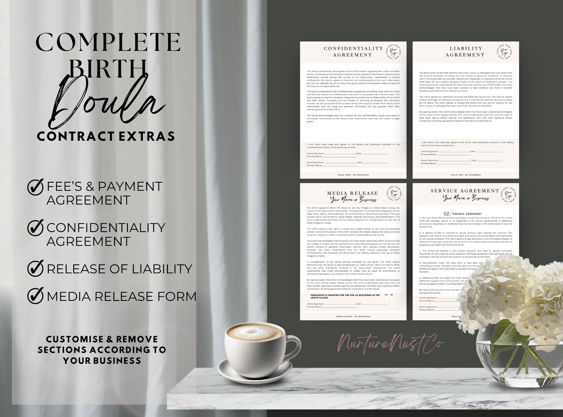 Birth Doula Contract, Birth Doula Template, Service Agreement for Birth ...