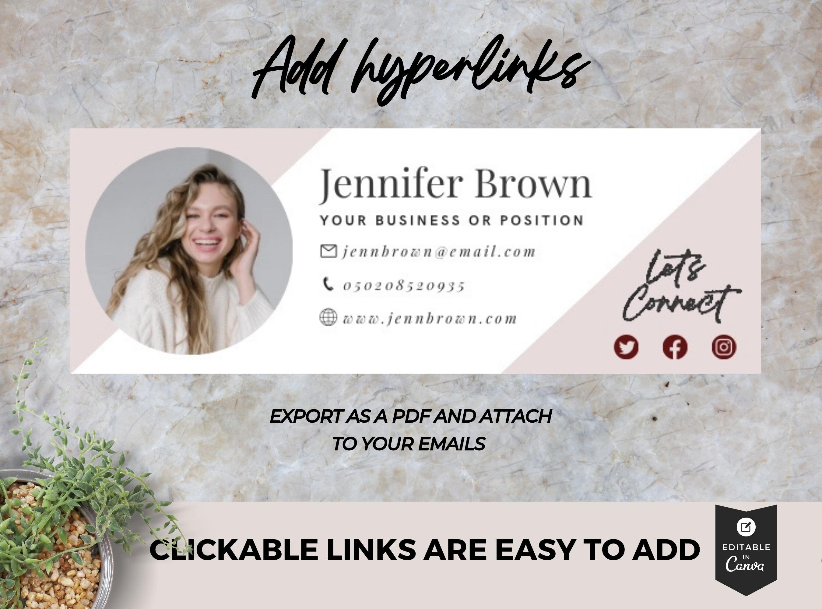 Email Signature Template, Email With Logo & Photo, Canva Signature ...