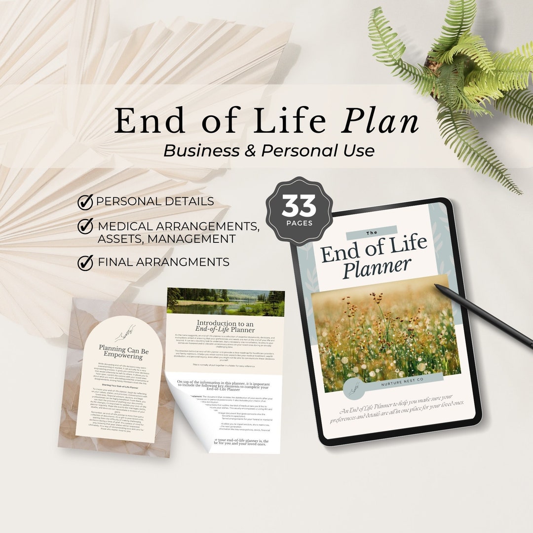 End of Life Plan, Death Doula Business Resource, End of Life Care Plan ...