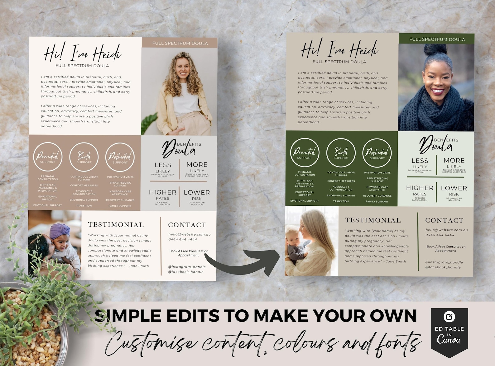 Doula Flyer, Doula Brochure, Doula Business Templates, Full Spectrum ...