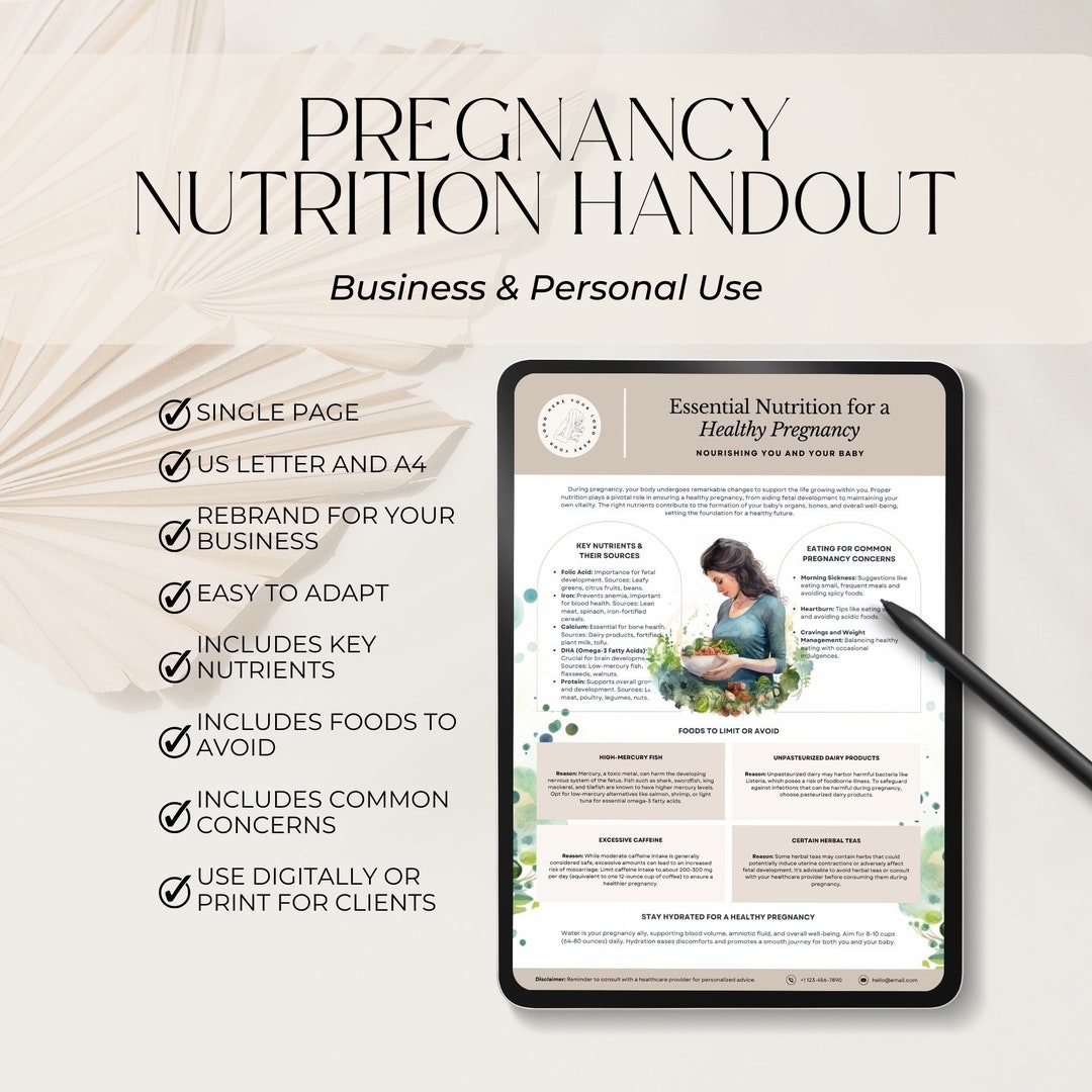 Pregnancy Nutrition Handout, Food Guide Pregnancy, Recommended Foods ...
