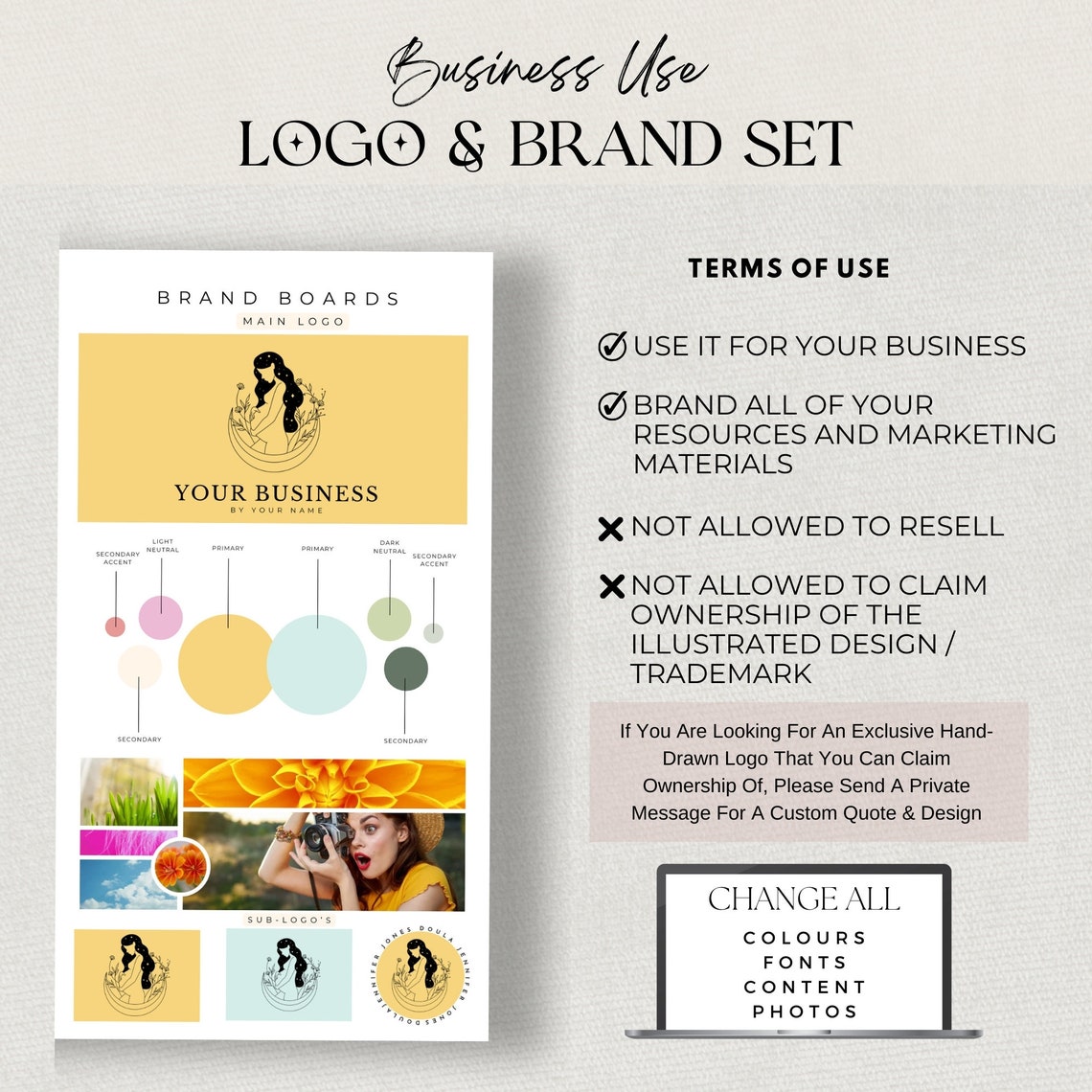 Doula Logo and Brand Board, Branding Kit Doula Business Logo, Doula ...