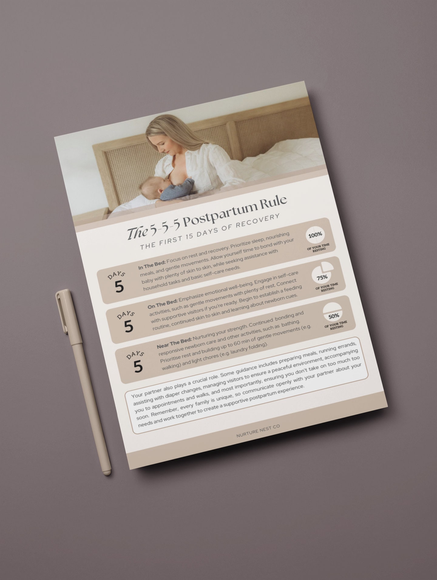 5 5 5 Postpartum Recovery Guide, Postpartum Checklist, Postpartum ...