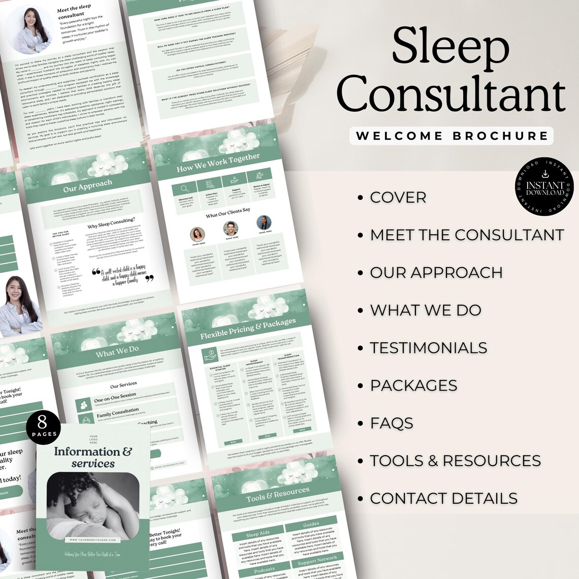 Sleep Consultant Welcome Book, Sleep Consultant Brochure, Sleep Coach ...
