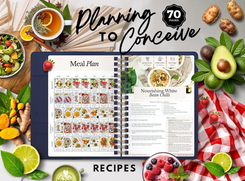 Fertility Meal Planner, Trying to Conceive, TTC, Preconception Planning ...