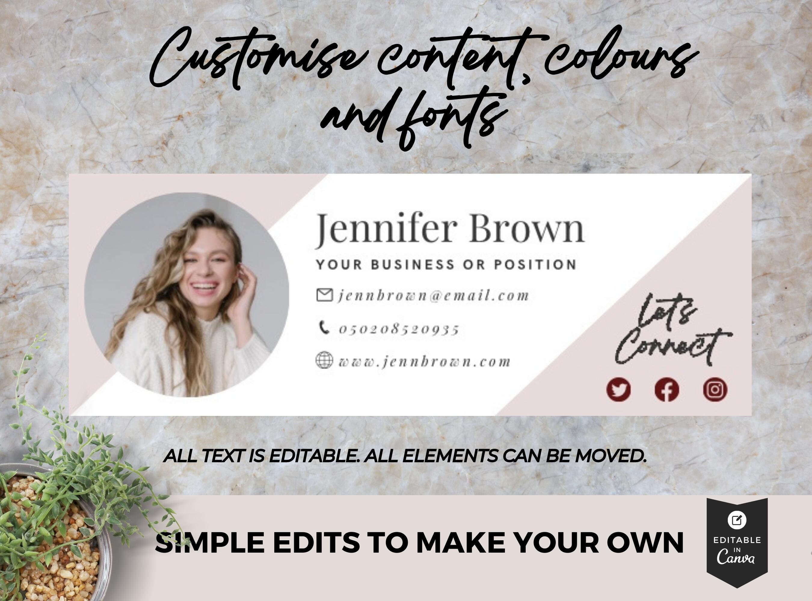 Email Signature Template, Email With Logo & Photo, Canva Signature ...