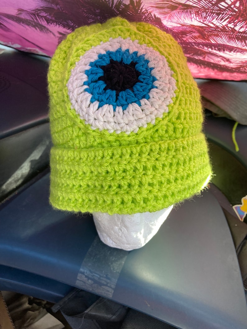 Crochet Monsters Inc. Beanie Cartoon Theme Monster Beanie Festival Rave ...