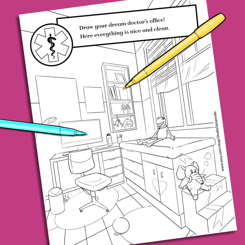 Doctor Coloring Pages Hospital Coloring Sheets for Kids Waiting Room ...