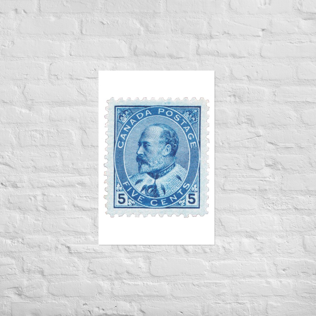 Canadian King Edward VII Poster Print Canada Gift Blue Postage - Etsy