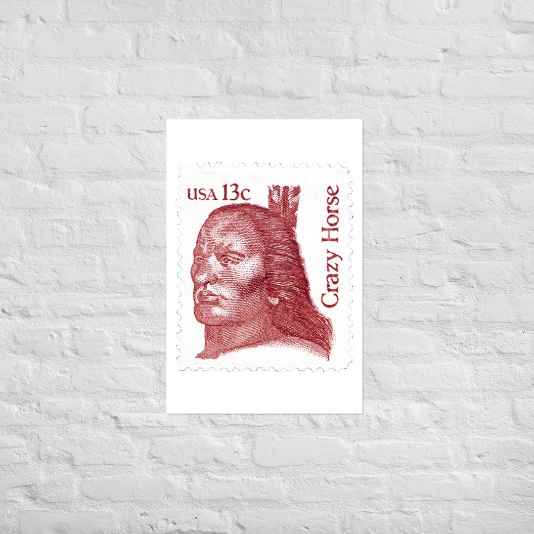 American Indian Crazy Horse Poster Print USA Gift USA Postage Stamp ...