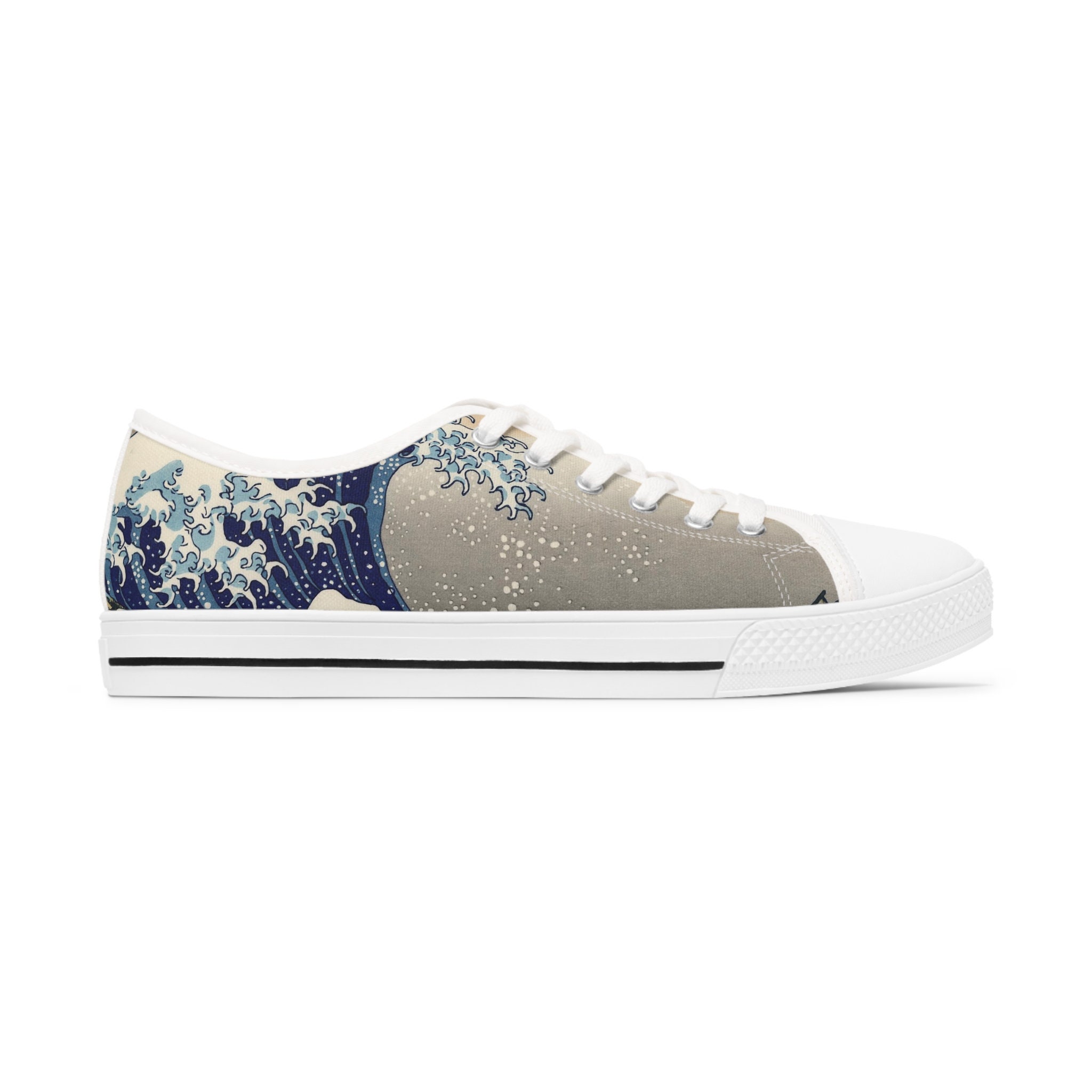 The Great Wave off Kanagawa Low Top Sneakers Katsushika Hokusai Womens ...